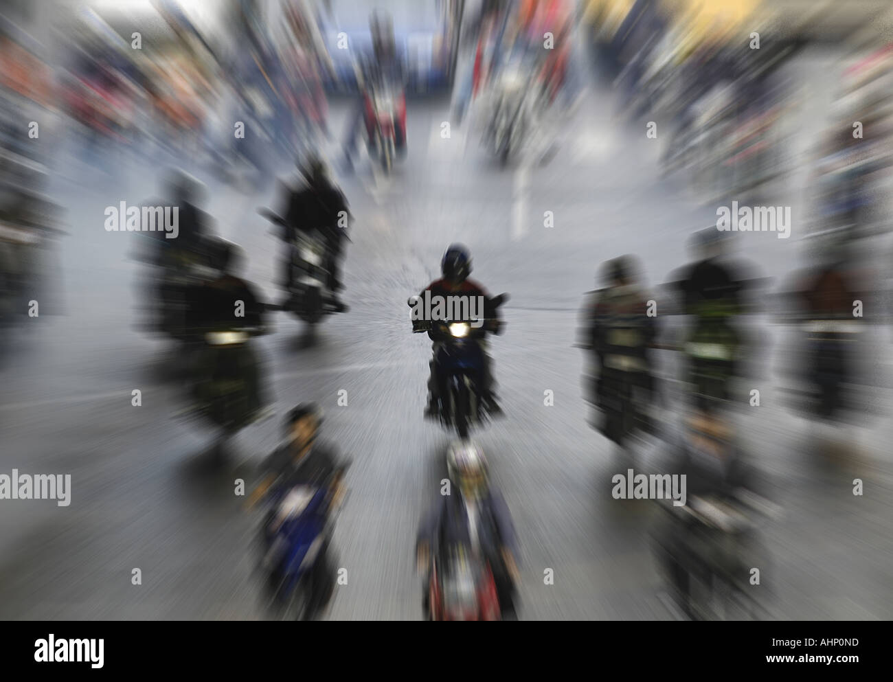 Zoom shot of Motorcycle traffic in Bangkok Thailand Stock Photo - Alamy