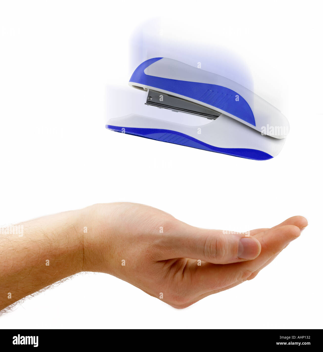 Office Stapler Falling into Hand Workplace theft Concept Stock Photo ...