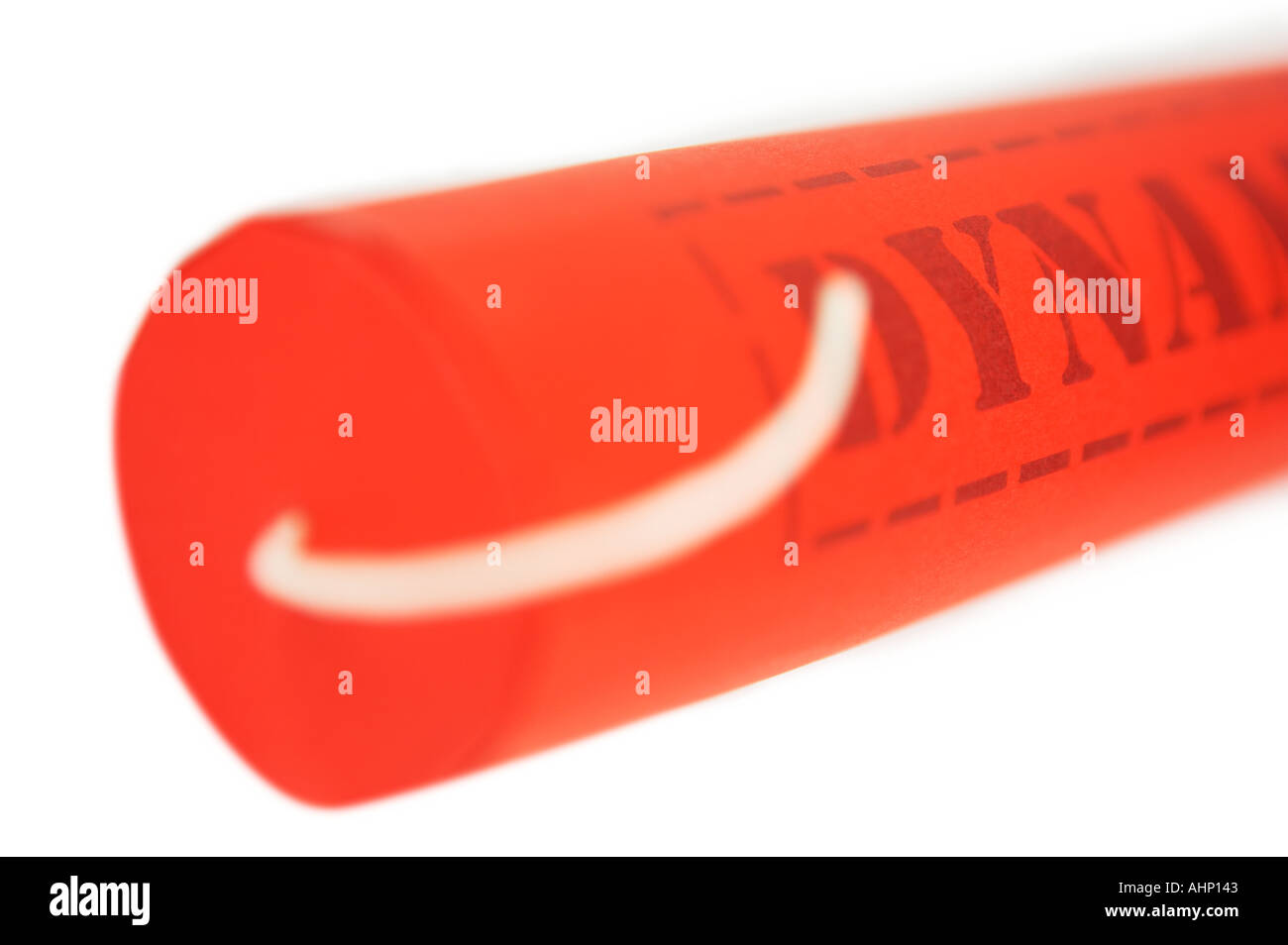 Stick of DYNAMITE against white background Stock Photo - Alamy
