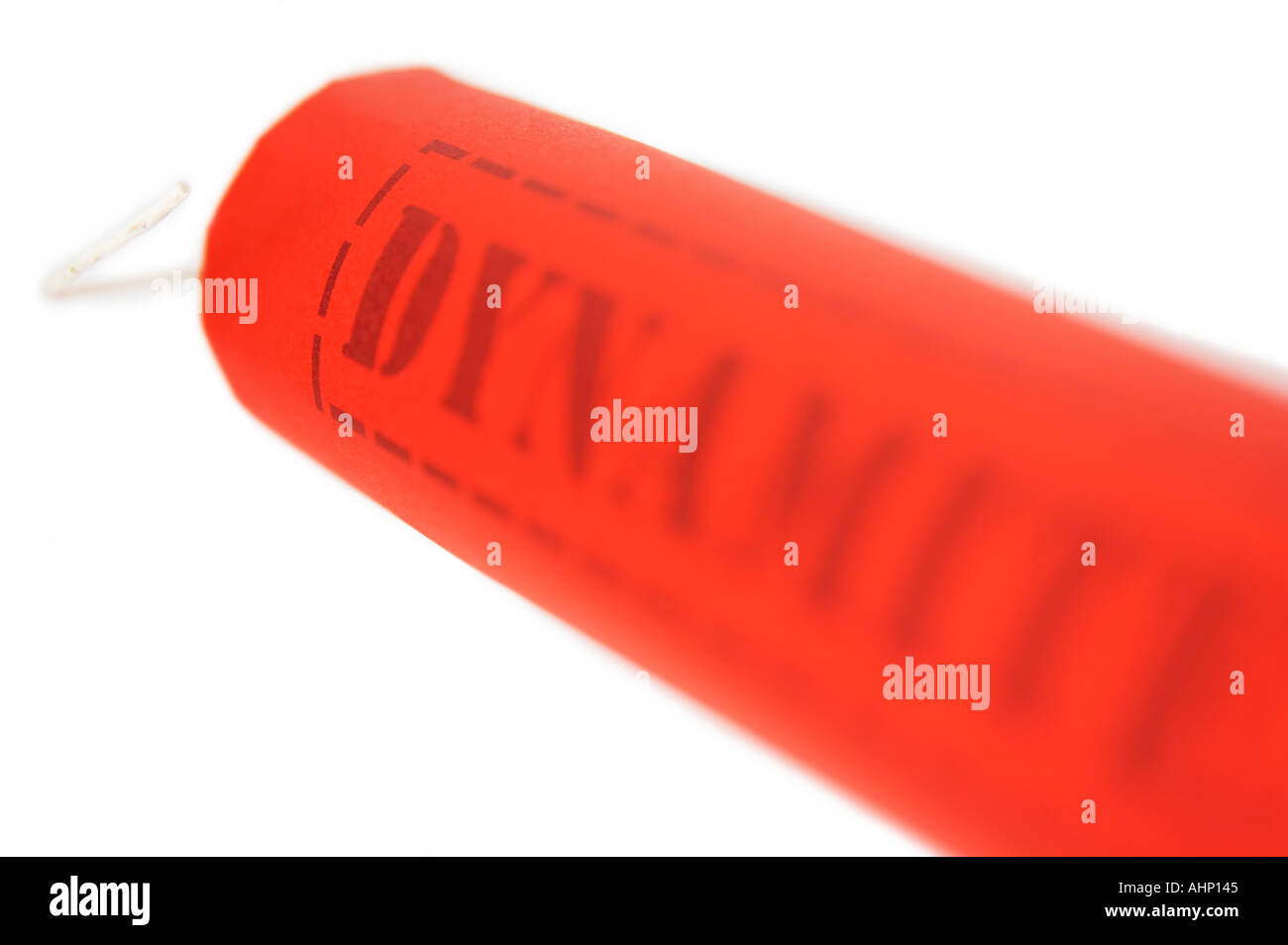 Stick of DYNAMITE against white background Stock Photo - Alamy