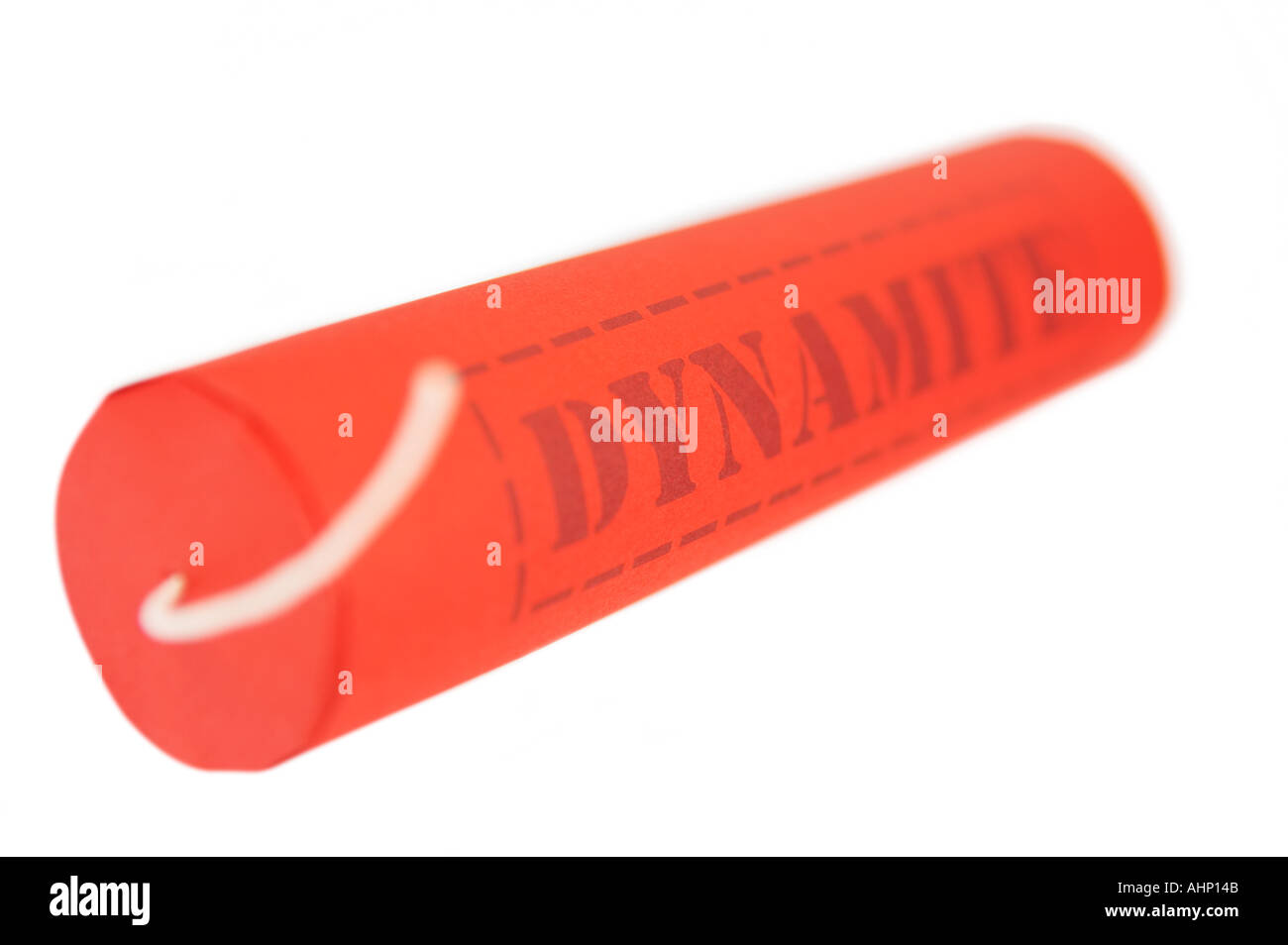 Stick of DYNAMITE against white background Stock Photo - Alamy