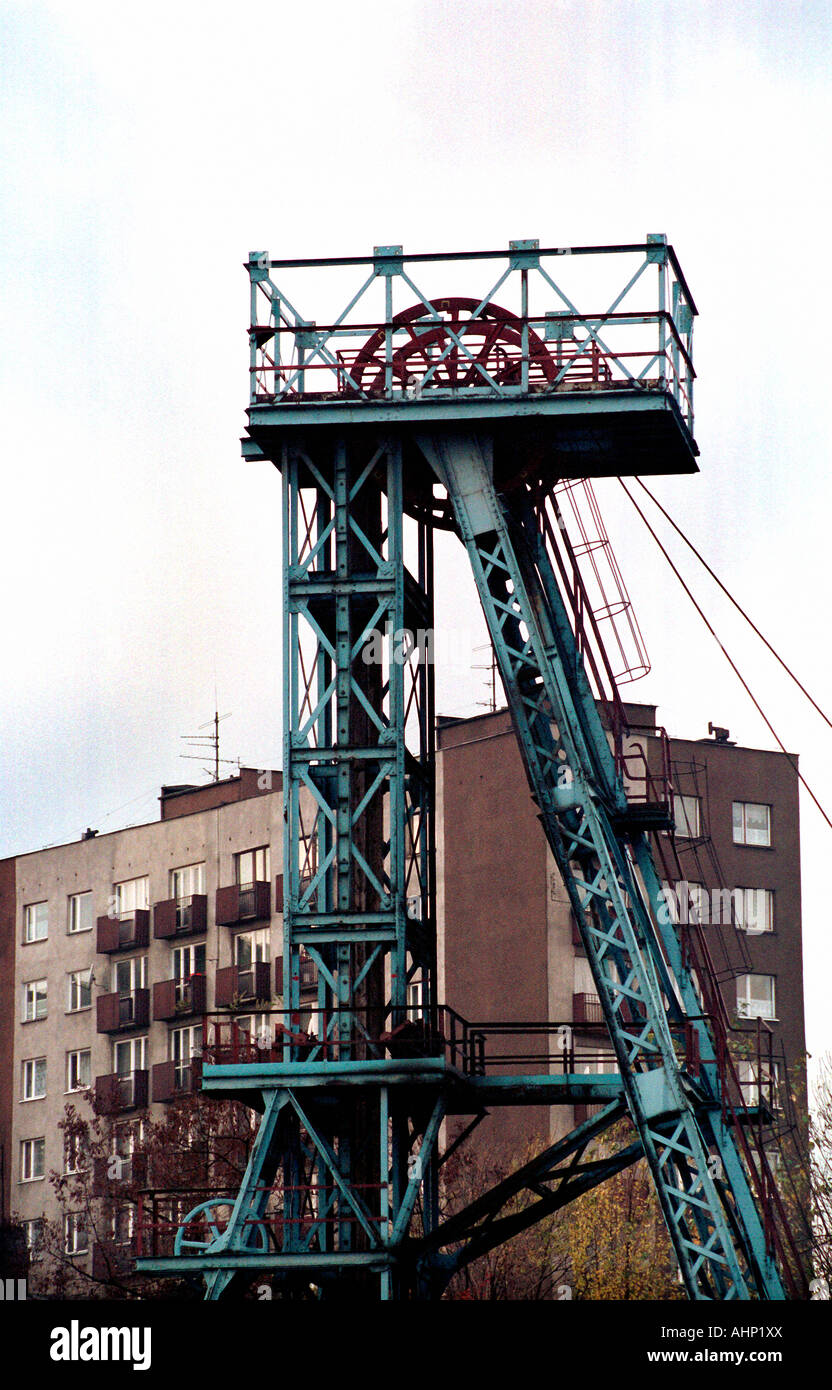 Winding tower of a coal mine in Katowice, Poland Stock Photo - Alamy