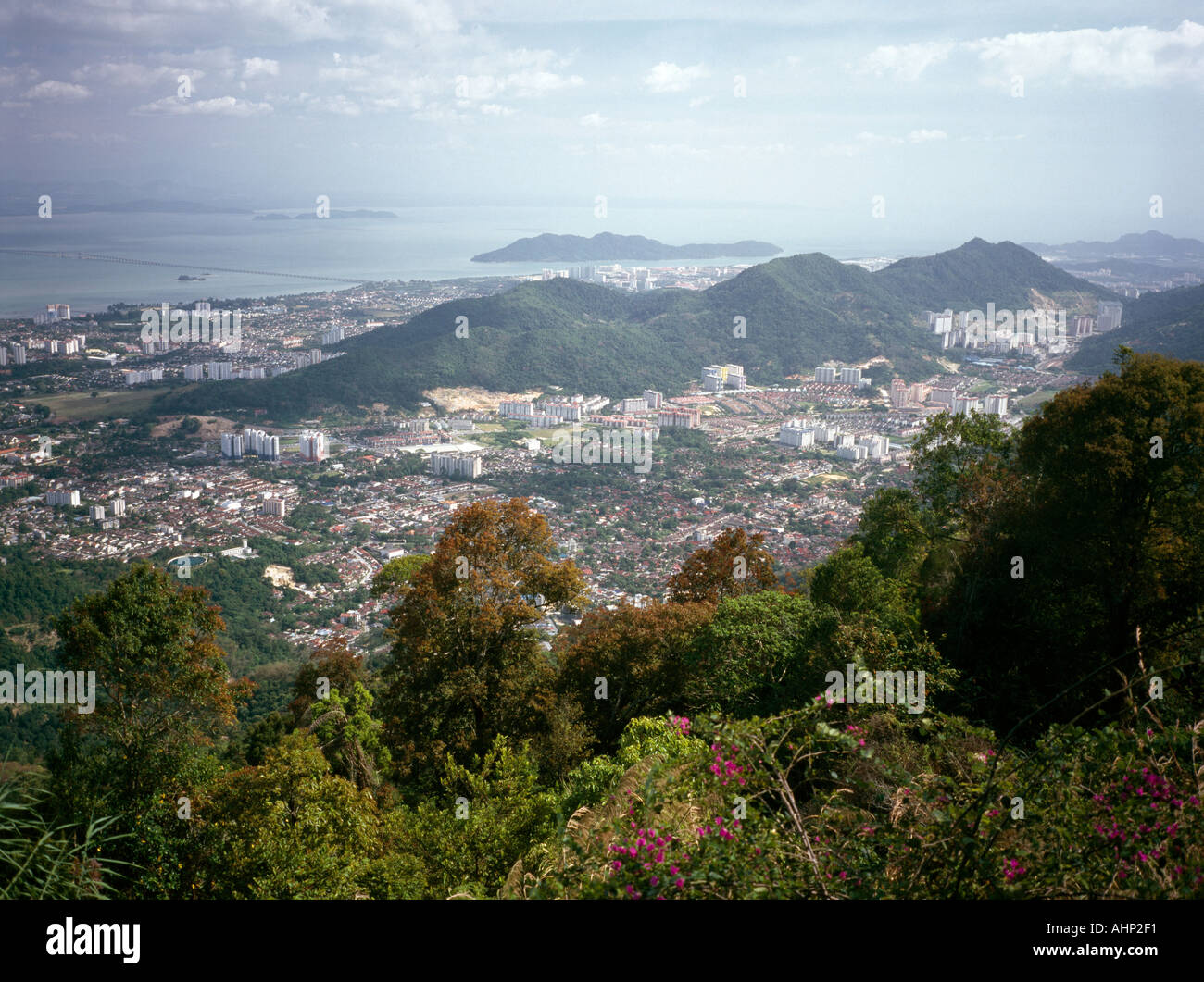 Malaysia Penang elevated view from Penang Hill Stock Photo - Alamy