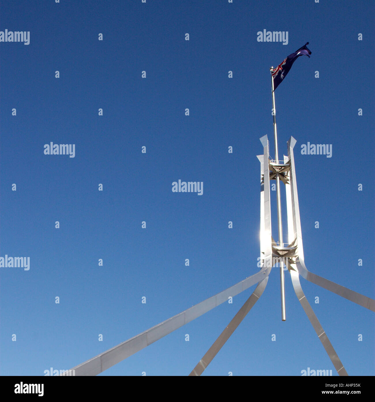 Australian Flag flying above parliament house canberra Stock Photo - Alamy