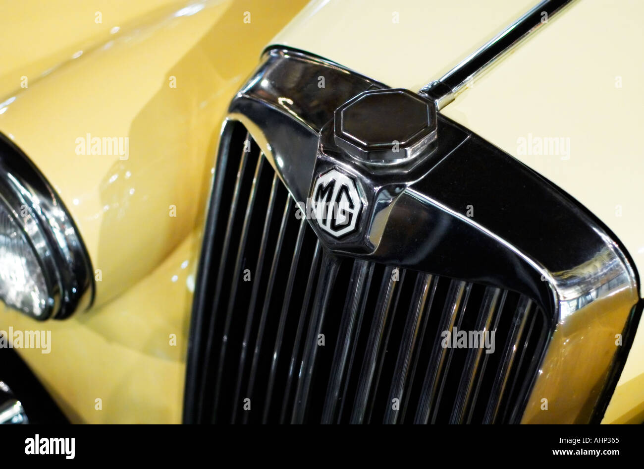 Old MG car grille close up Stock Photo - Alamy