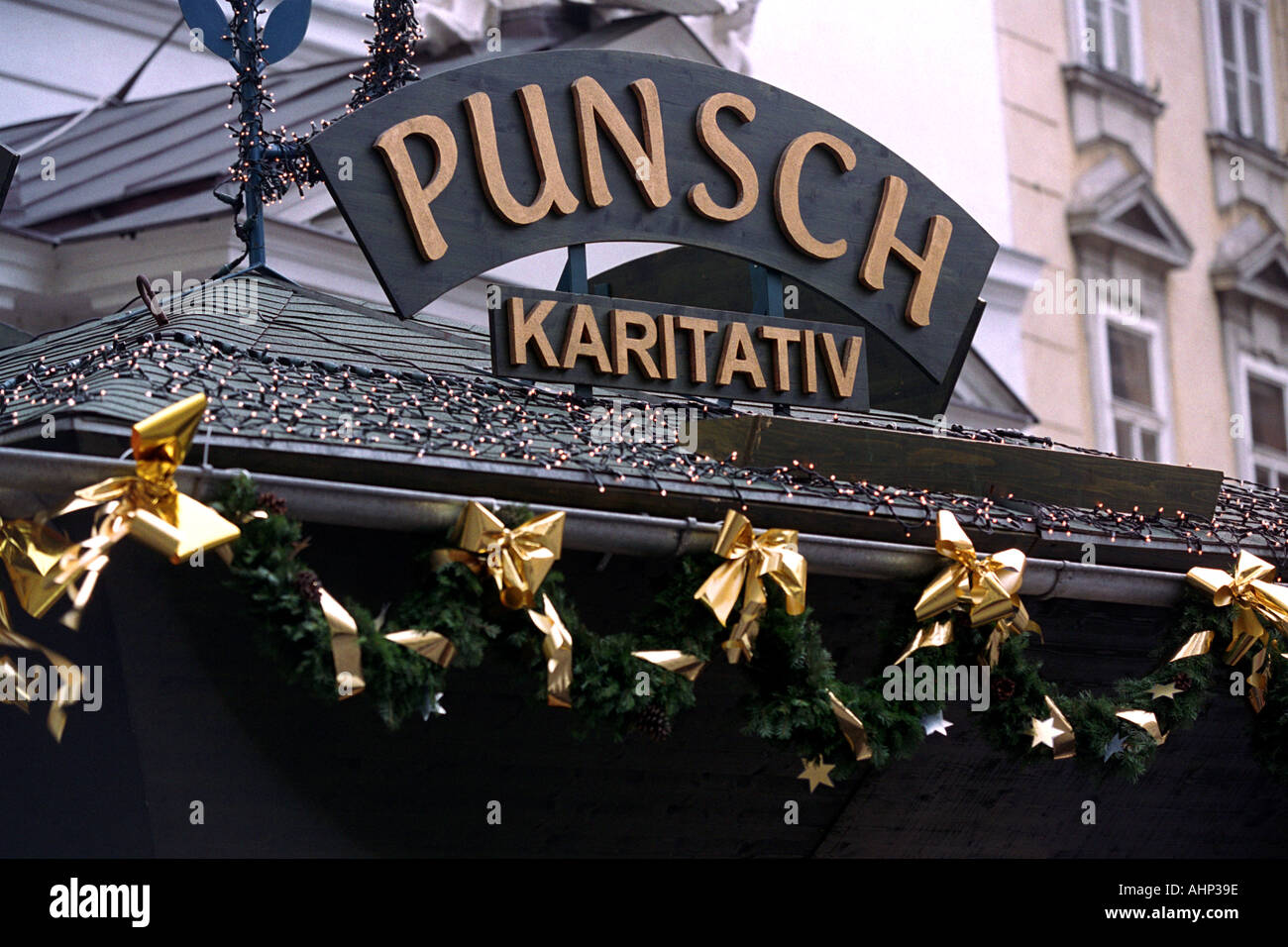Punsch stall selling hot drinks in Vienna Austria Stock Photo - Alamy
