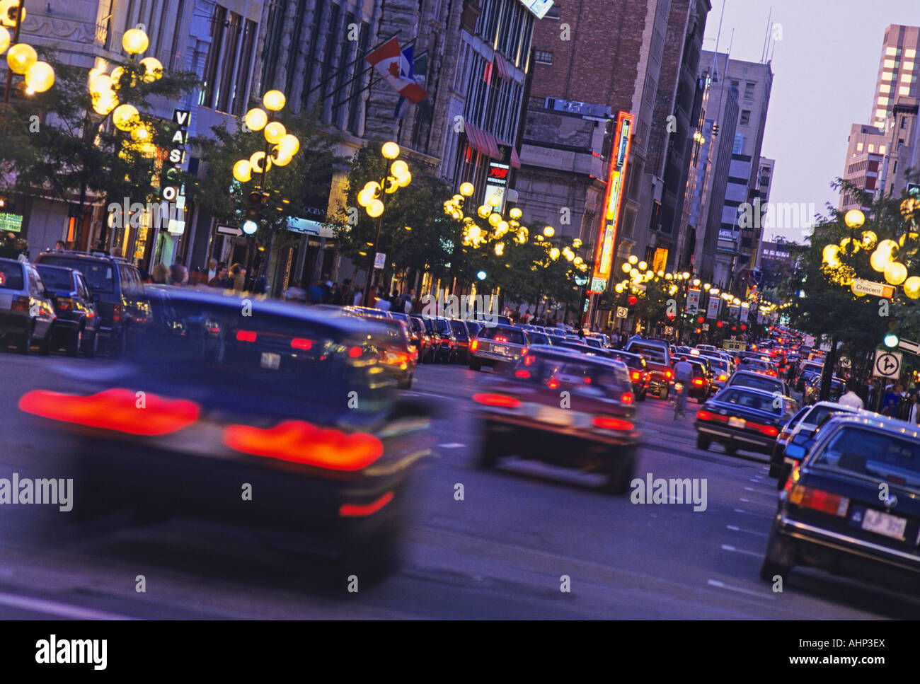 Canada Quebec traffic at dusk Stock Photo - Alamy