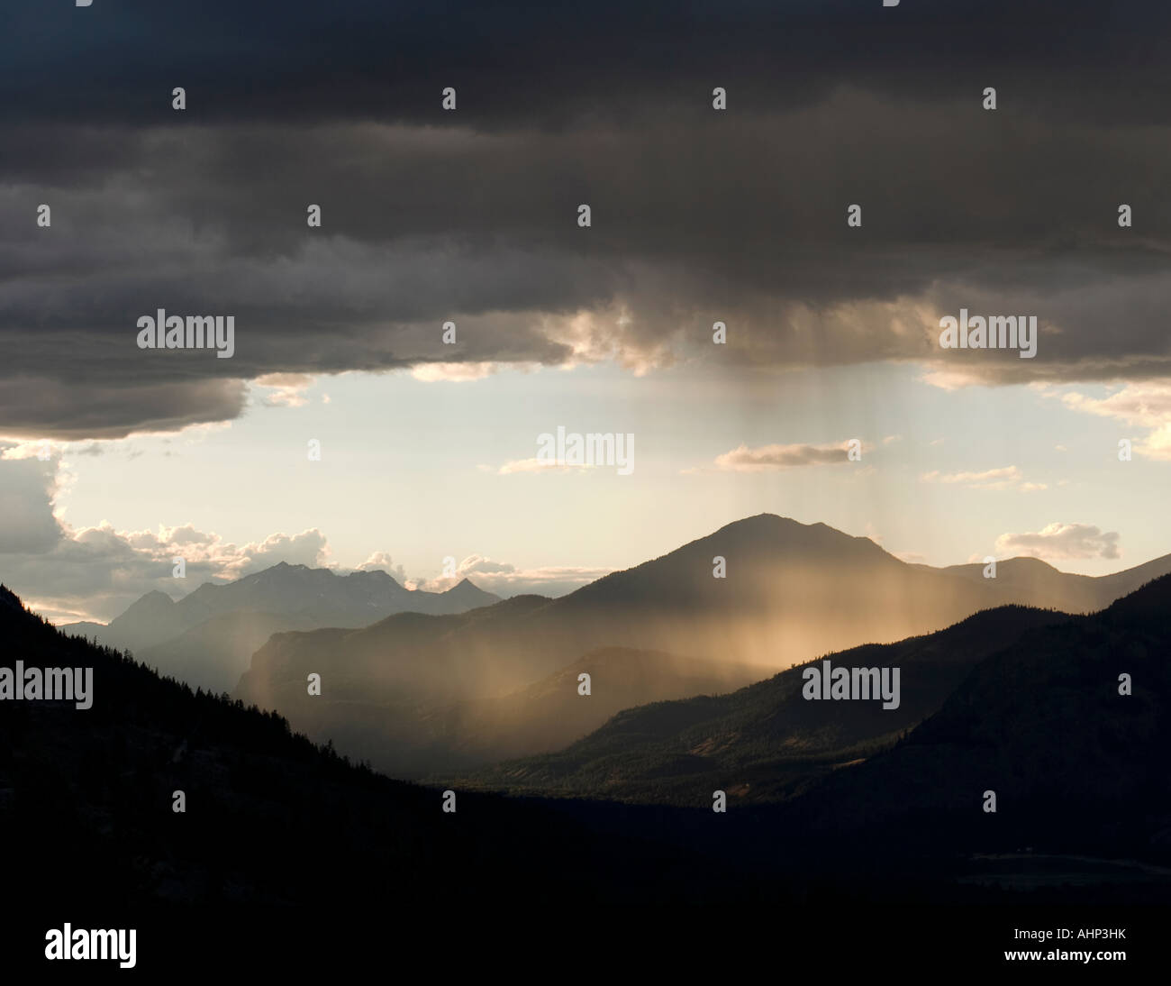 Rain At Sunset Stock Photo - Alamy