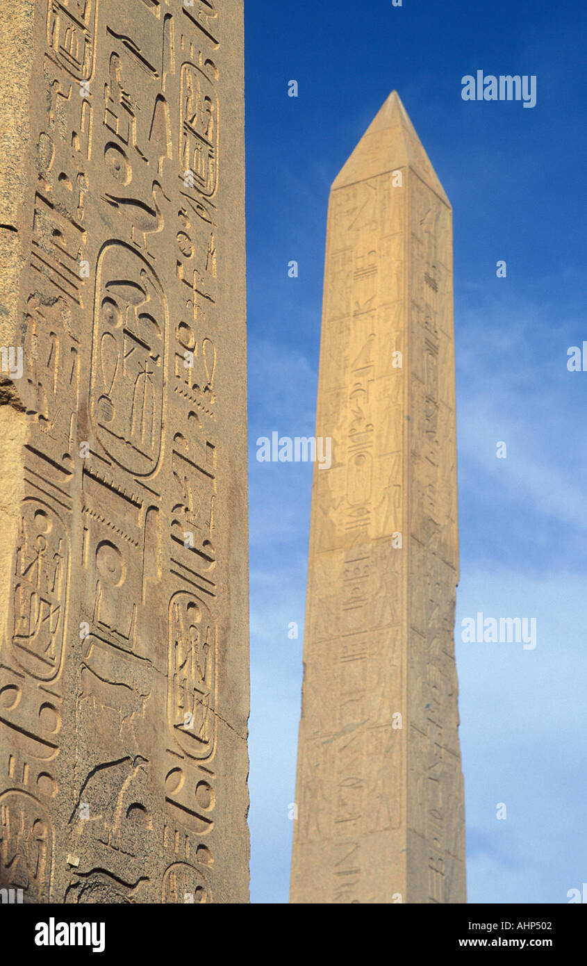 Obelisks The Temple of Karnak Upper Egypt Near Luxor Stock Photo - Alamy