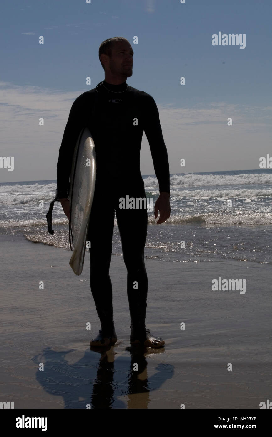 Full body silhouette of surfer Stock Photo - Alamy