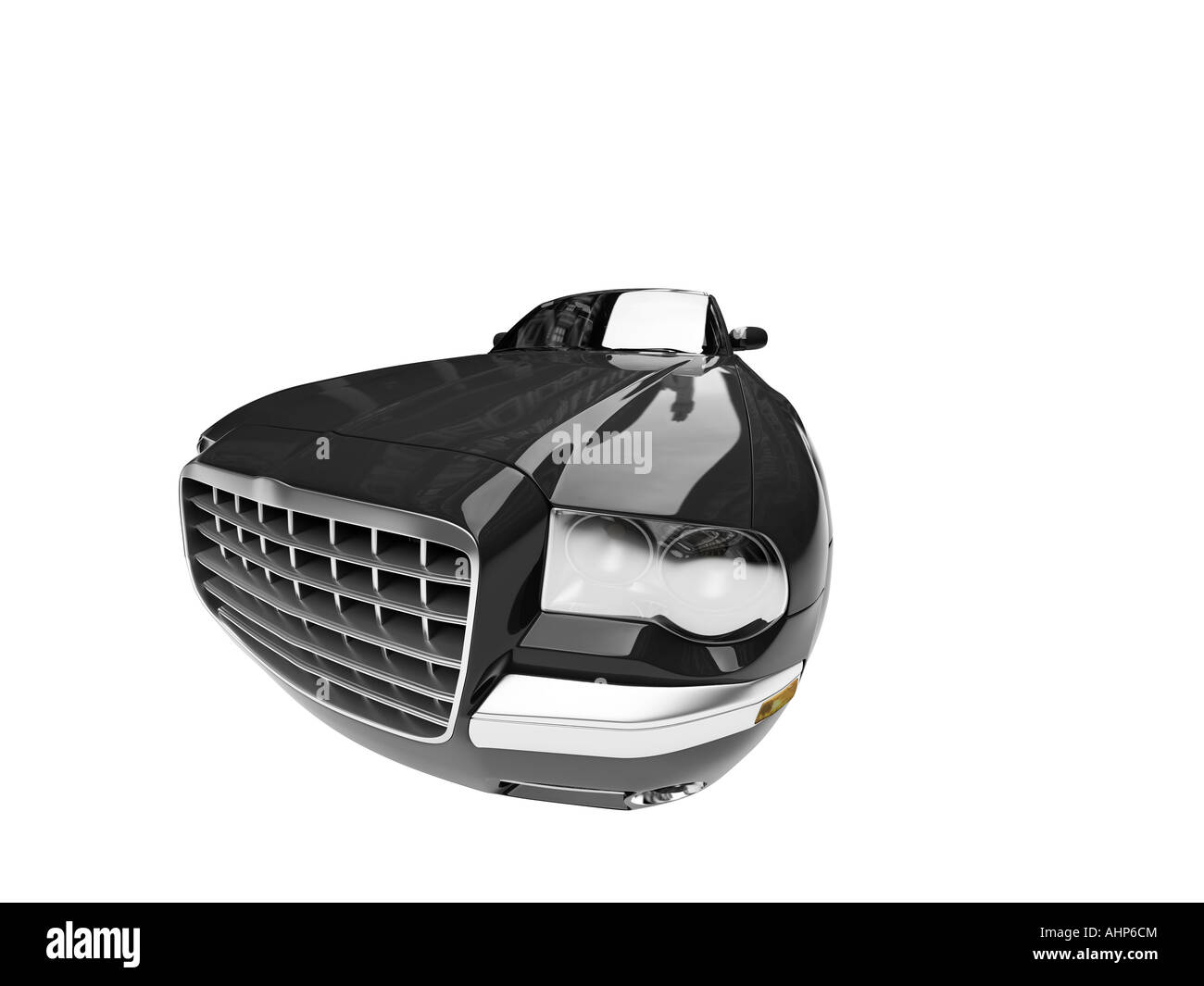 Isolated black car front view Stock Photo - Alamy