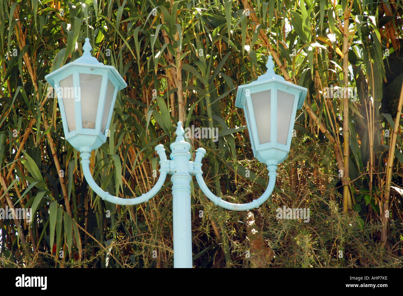 Ornate street light at the village of Sidi Bou Said, Tunis, Tunisia ...