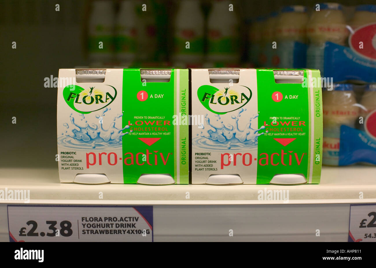 probiotic lower cholesterol drinks Stock Photo - Alamy