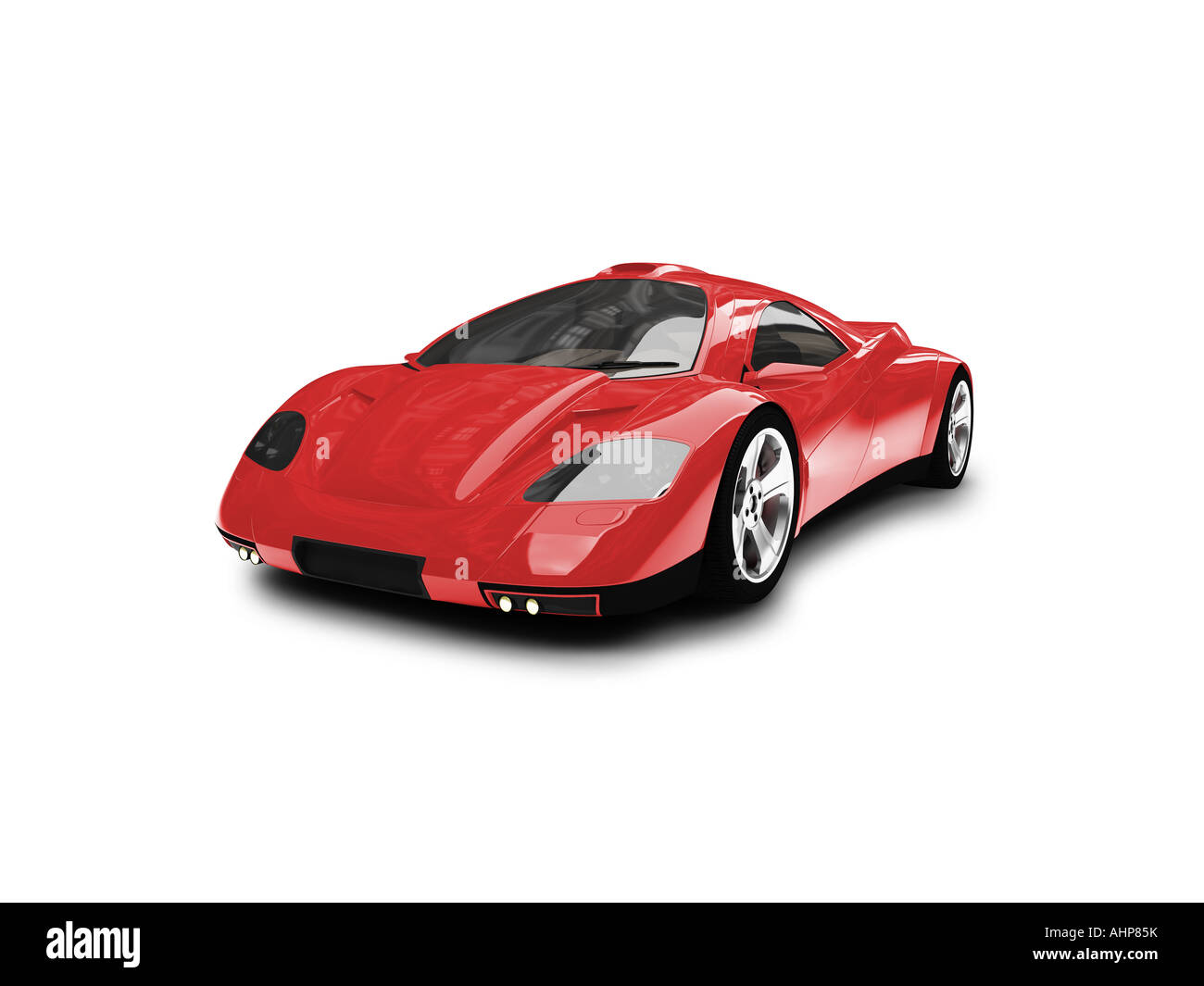 Isolated red super car front view Stock Photo - Alamy