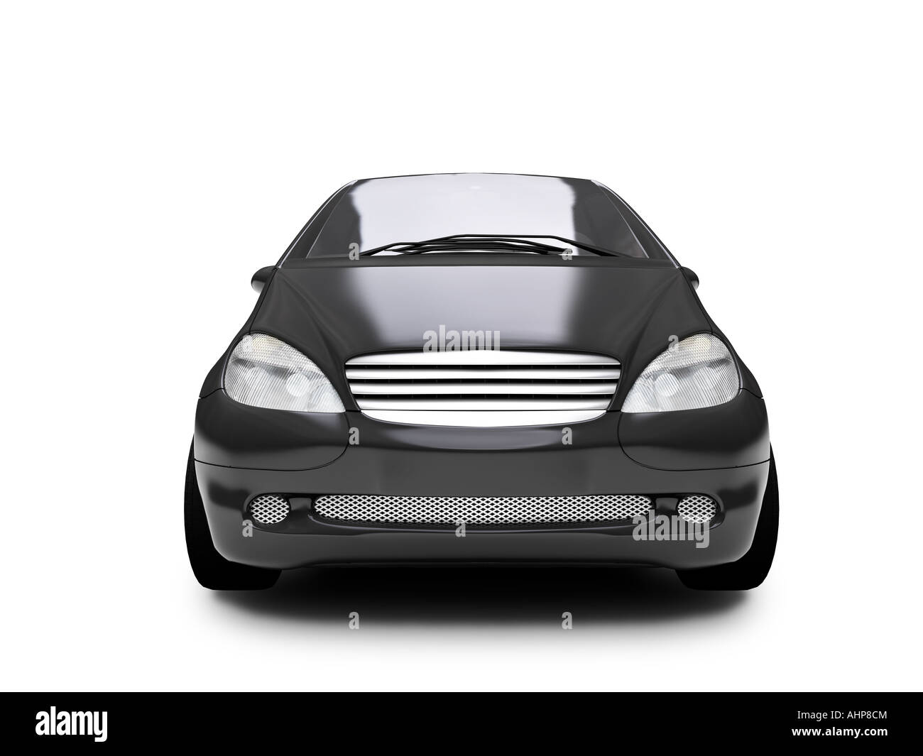 Isolated black car front view Stock Photo - Alamy