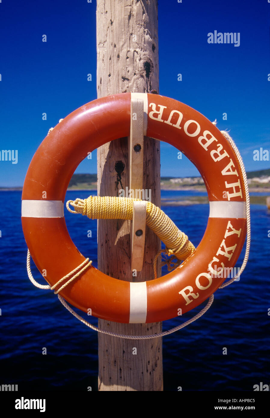 Life preserver on post on hi-res stock photography and images - Alamy