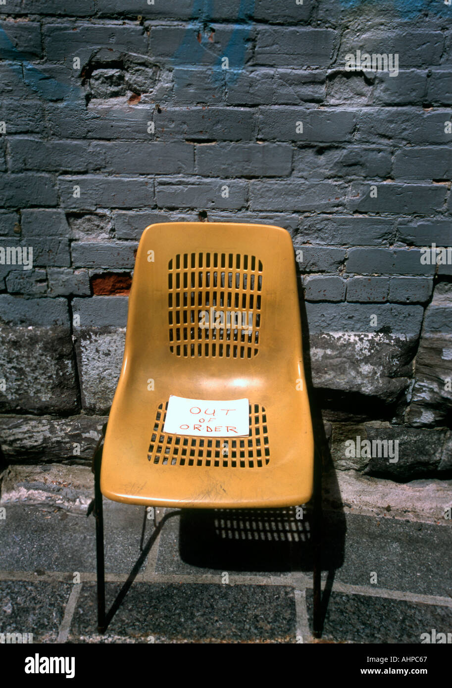 chair with out of order sign Stock Photo - Alamy