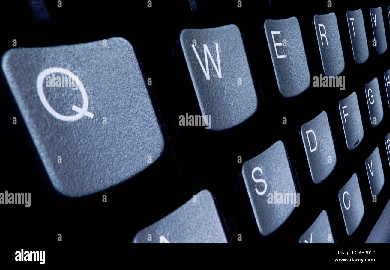 PC Keyboard Detail Showing QWERTY Keys in Extreme Perspective Stock ...