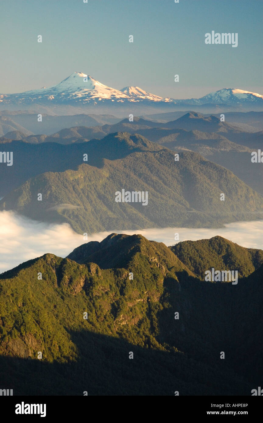 Volcano Llaima seen from Volcano Villarrica PucÃ n Patagonia Chile ...