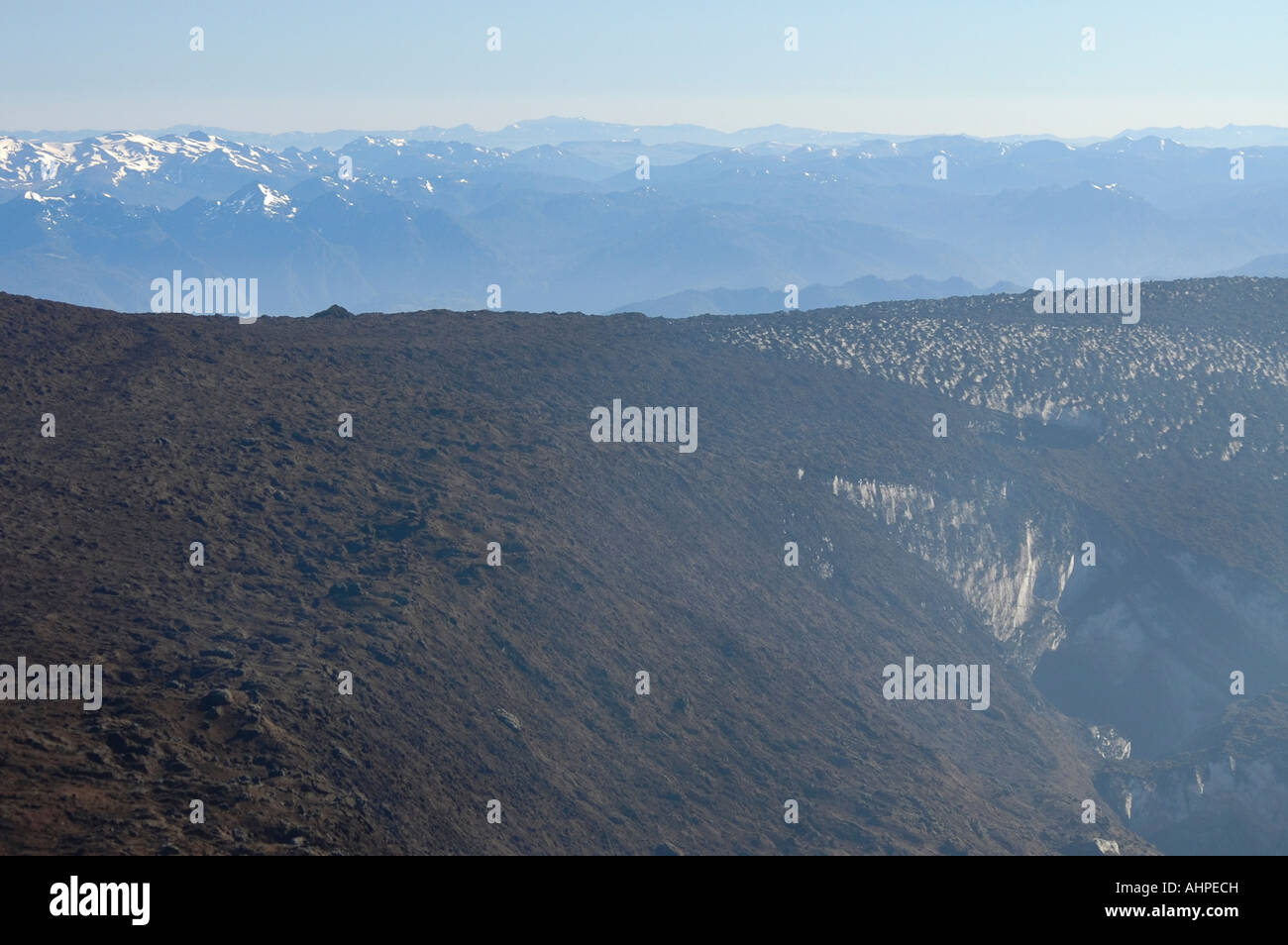 Crater rim of Volcano Villarrica PucÃ n Patagonia Chile Stock Photo - Alamy