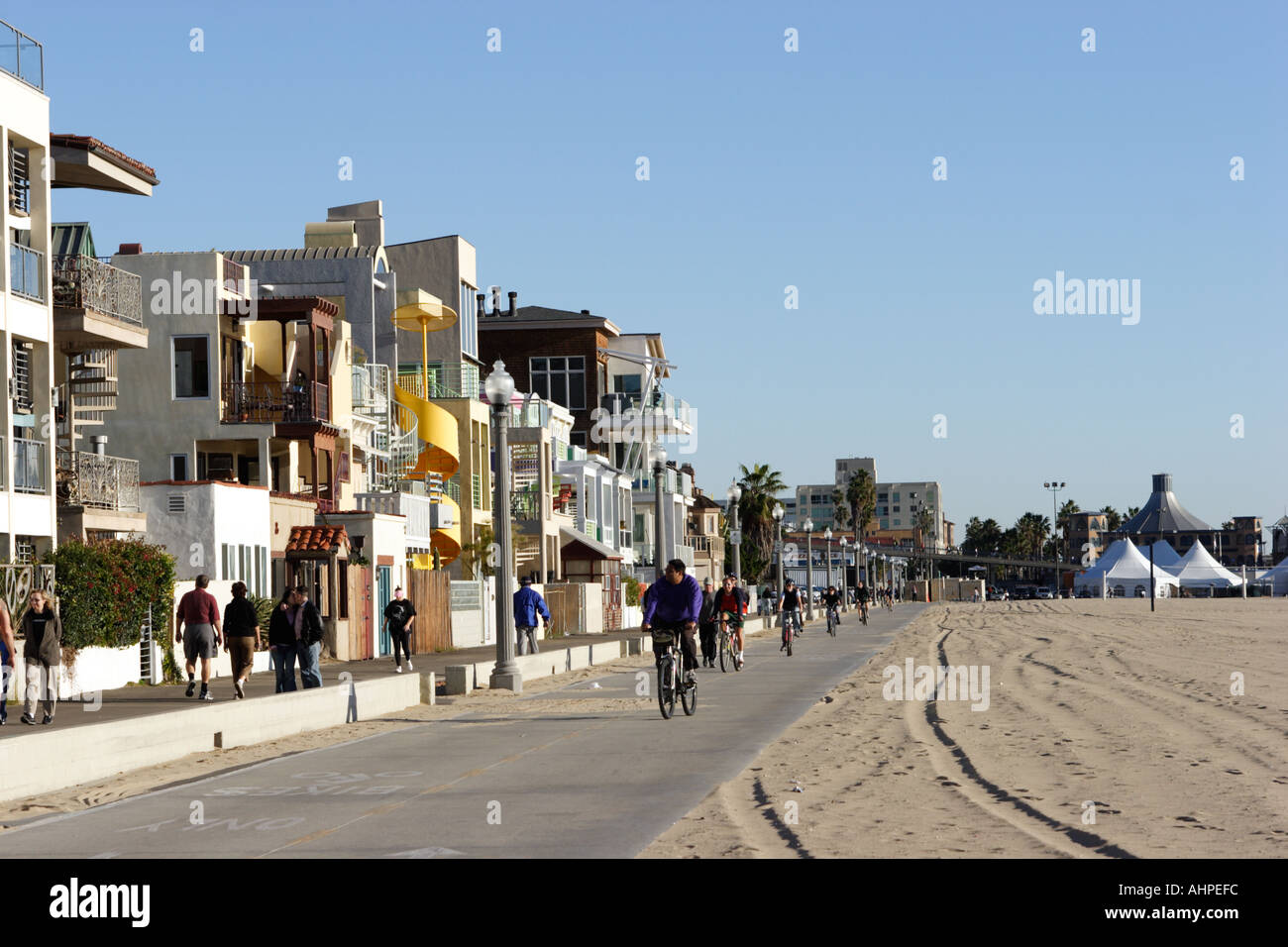 Santa Monica Beach Houses Promenade Los Angeles California USA Stock ...