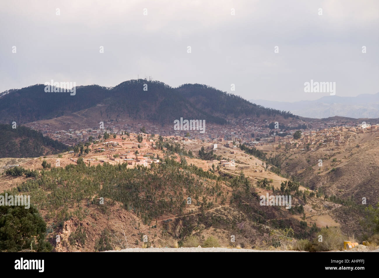 View of the Andes and Sucre from the Parque Cretacico, the Dinosaur ...