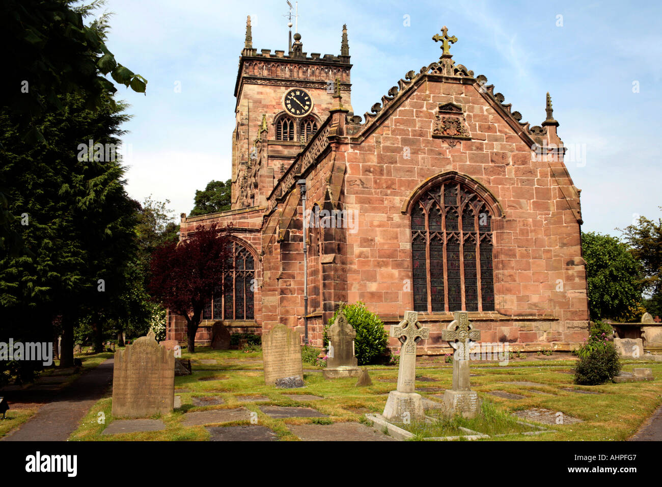 St Marys Church at Acton near to Nantwich in Cheshire England Stock ...