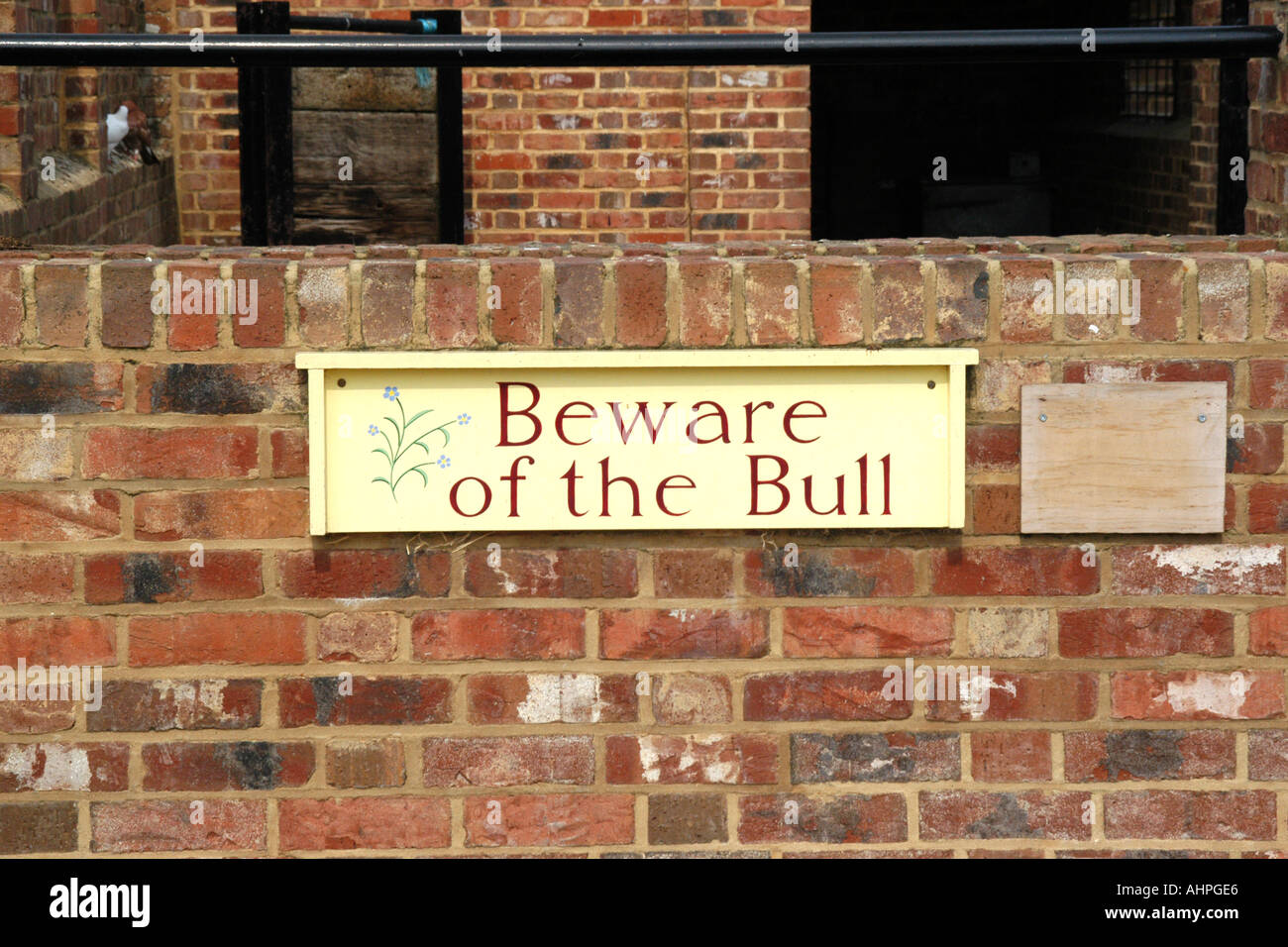 Beware of the Bull sign Stock Photo - Alamy