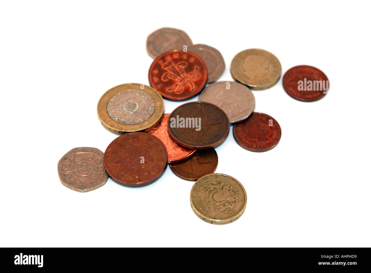 A selection of modern English coins Stock Photo - Alamy