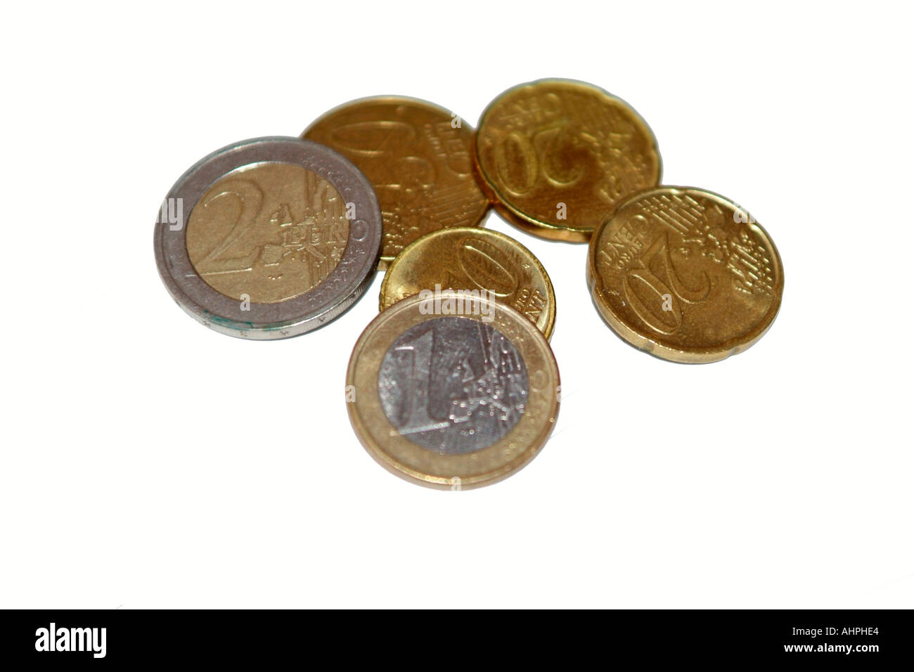 Euro coins on pay Cut Out Stock Images & Pictures - Alamy