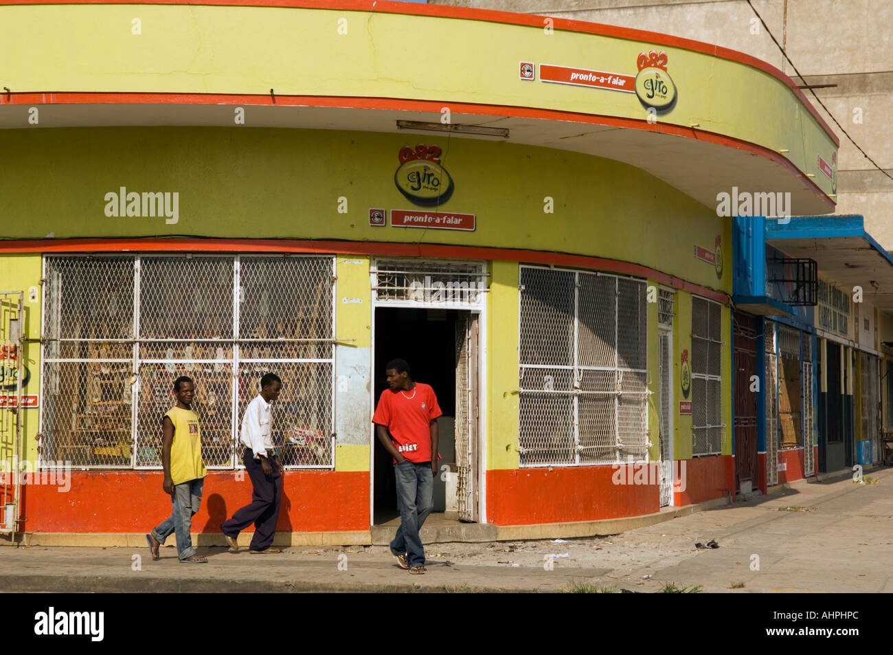 Corner shop with curved facade with art deco influence, Beira ...