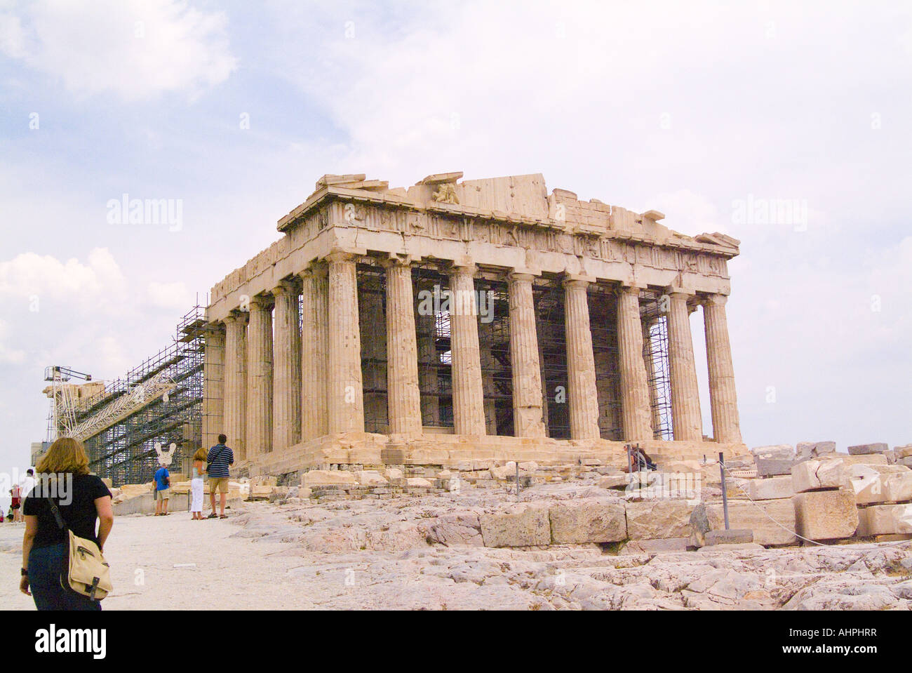 The Parthenon and Tourists Stock Photo - Alamy