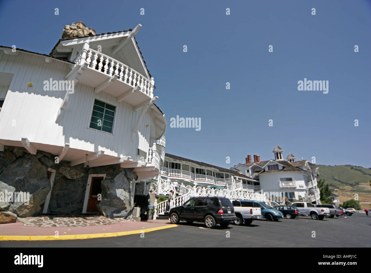 San Luis Obispo California USA Madonna Inn exterior white painted ...