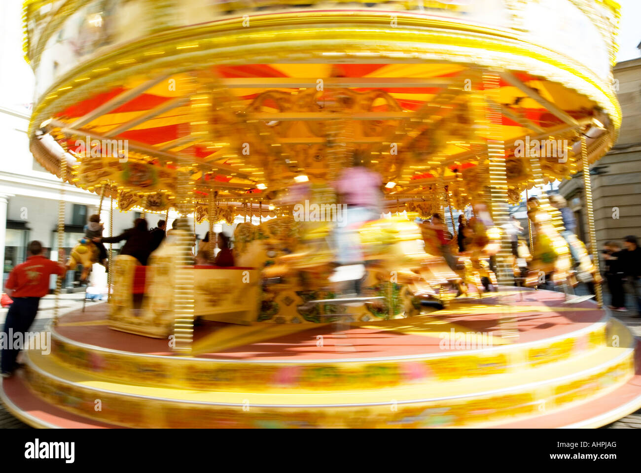 Merry-go-round, blurred motion in Covent Garden Stock Photo - Alamy
