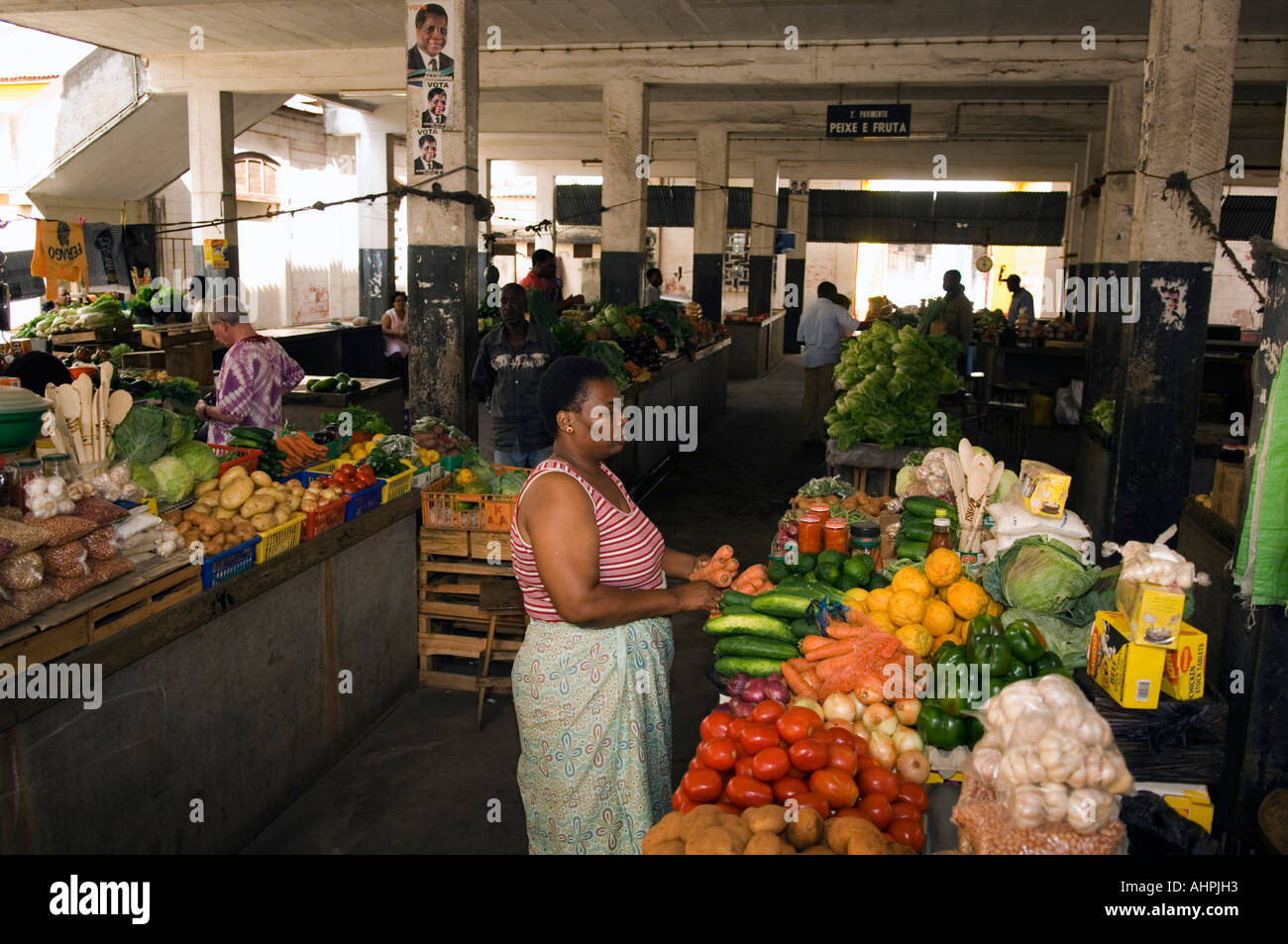 the City Market is housed in the old fort and jail, Beira, Mozambique ...
