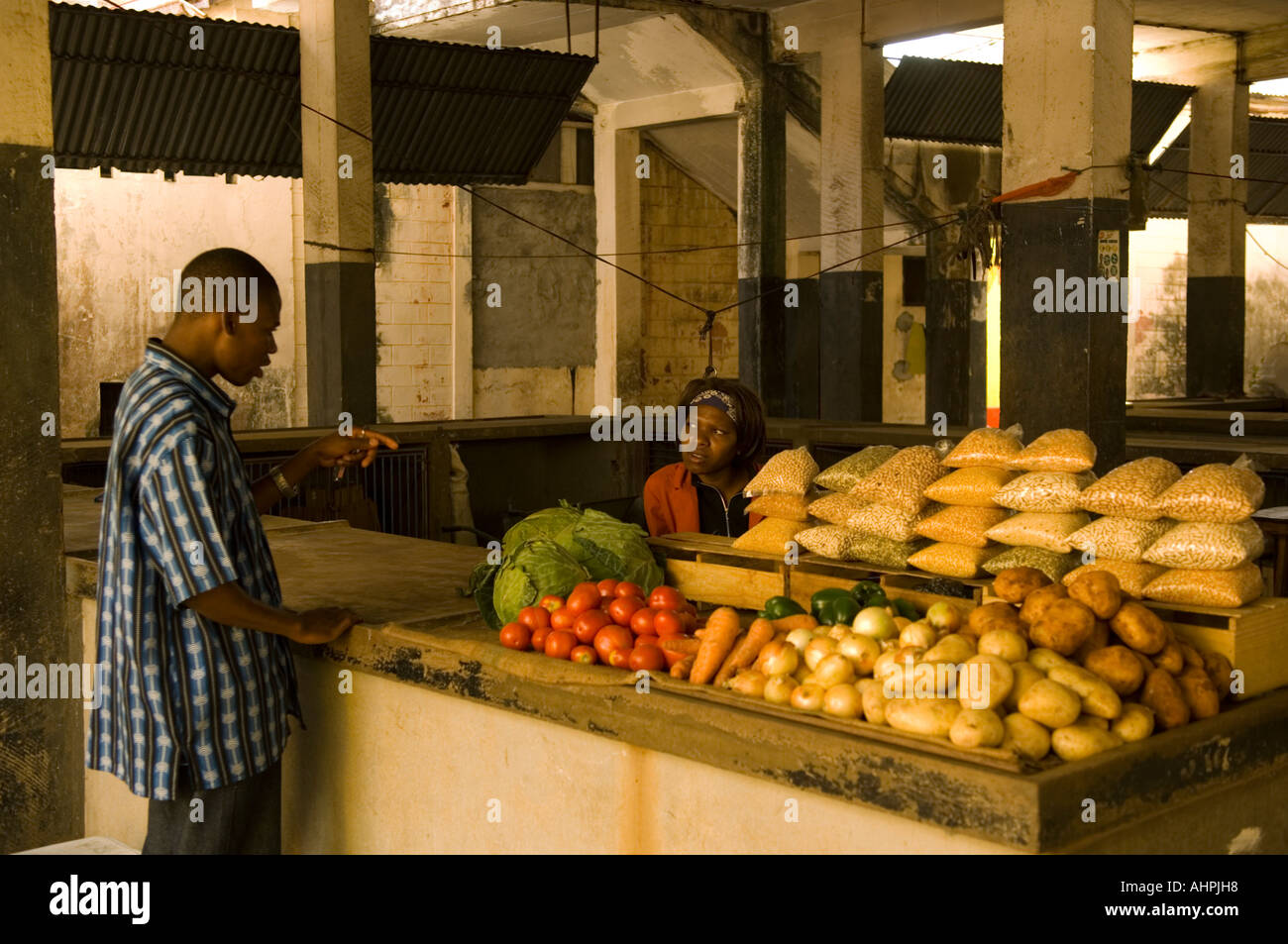 the City Market is housed in the old fort and jail, Beira, Mozambique ...