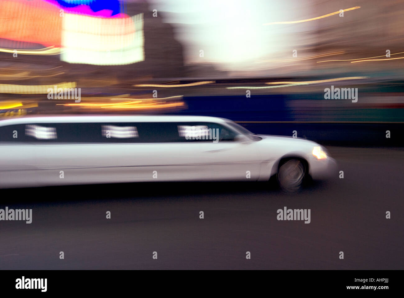 White limo, blurred motion, London Stock Photo - Alamy