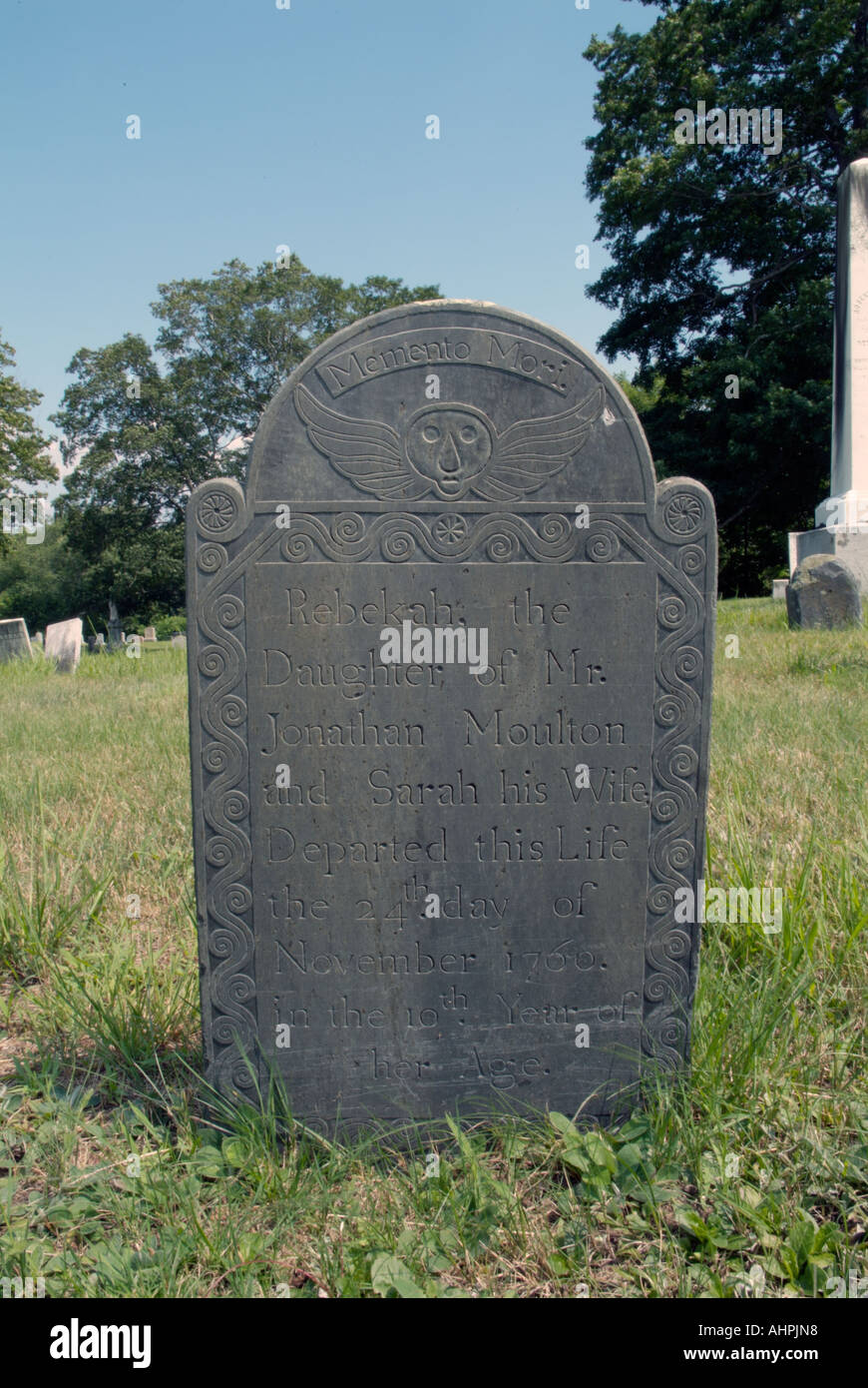 Old weathered headstones at Chester Village Cemetery which is in scenic ...