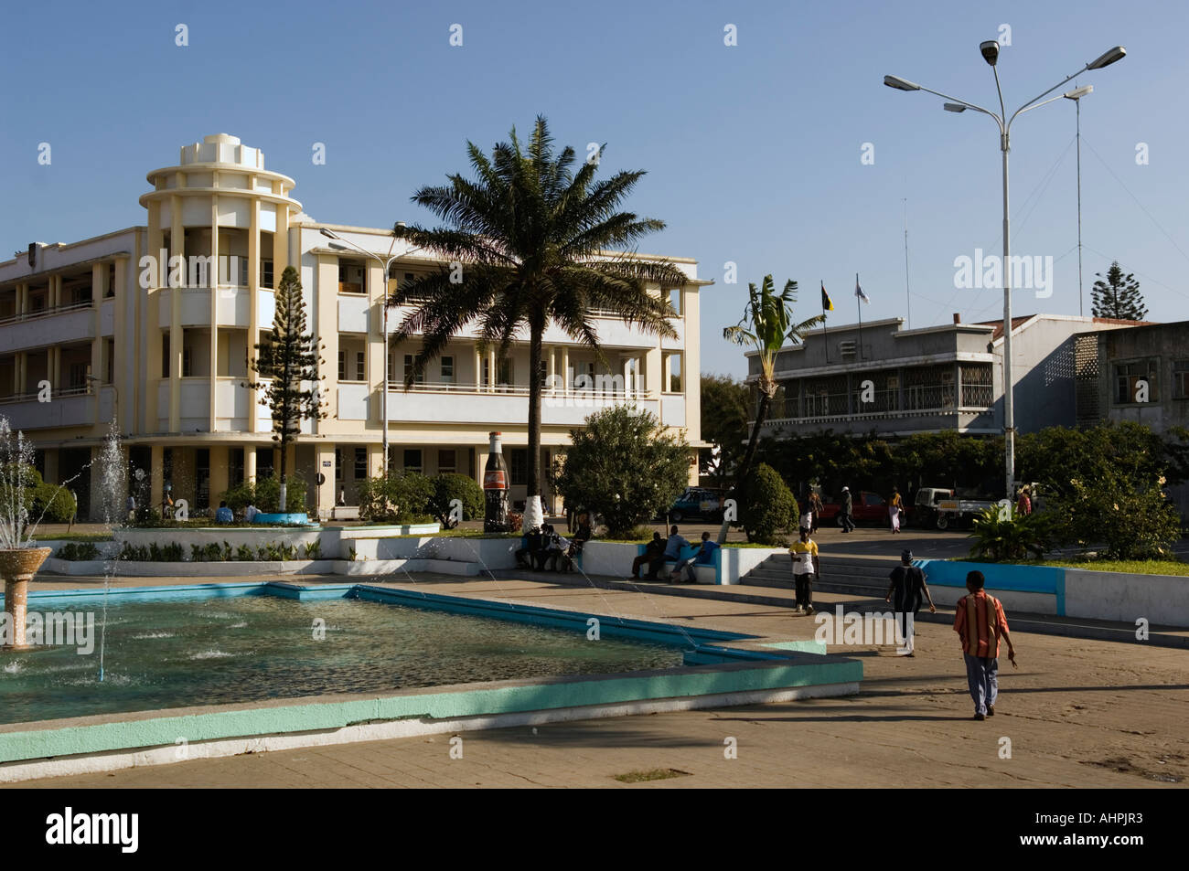 Municipal Square is ringed by old colonial buildings, Beira, Mozambique ...