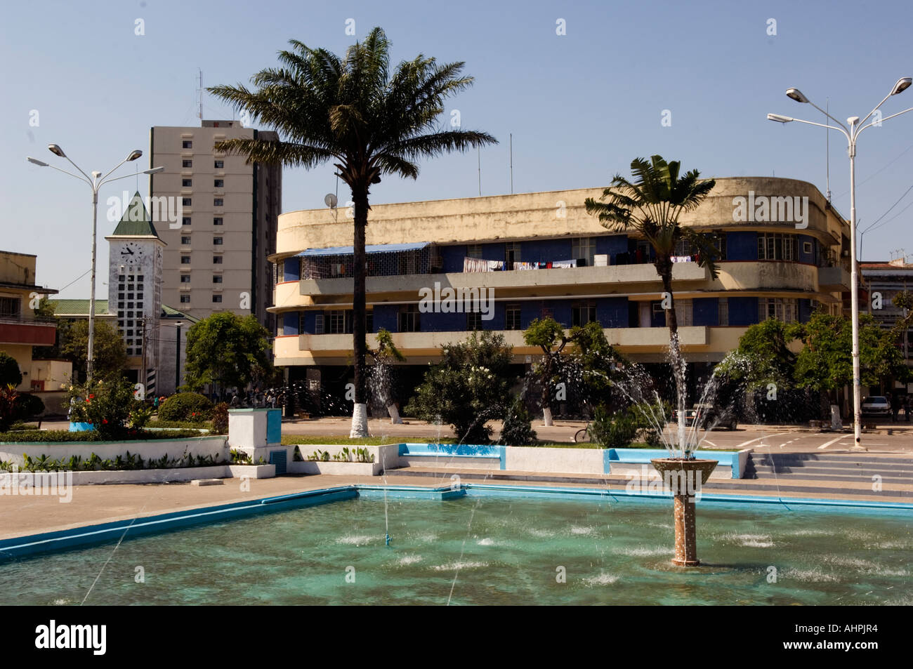 Municipal Square is ringed by old colonial buildings, Beira, Mozambique ...