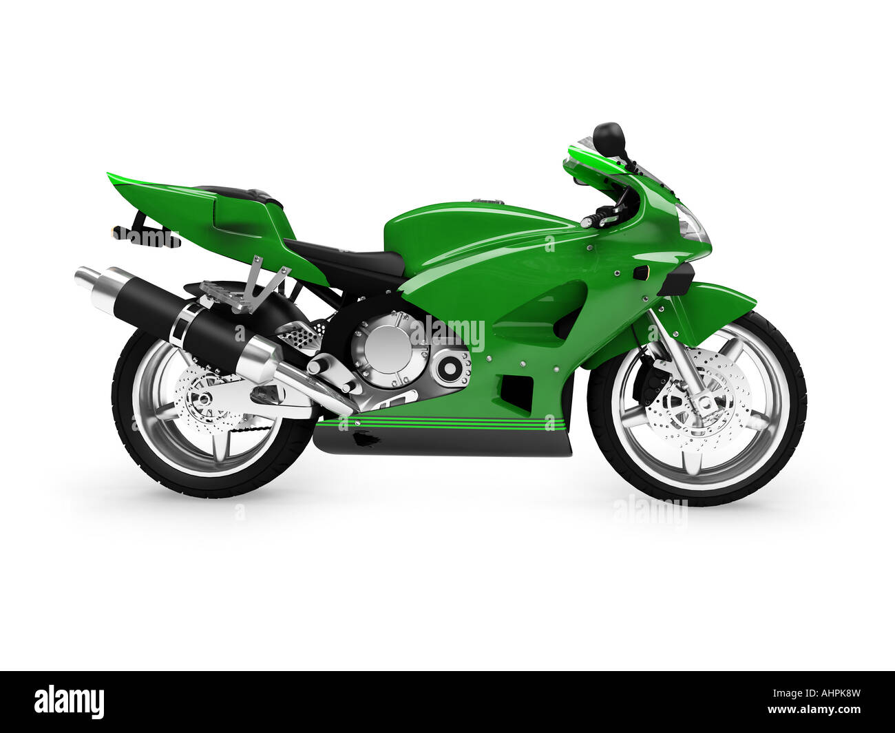 Green chopper motorcycle Cut Out Stock Images & Pictures - Alamy