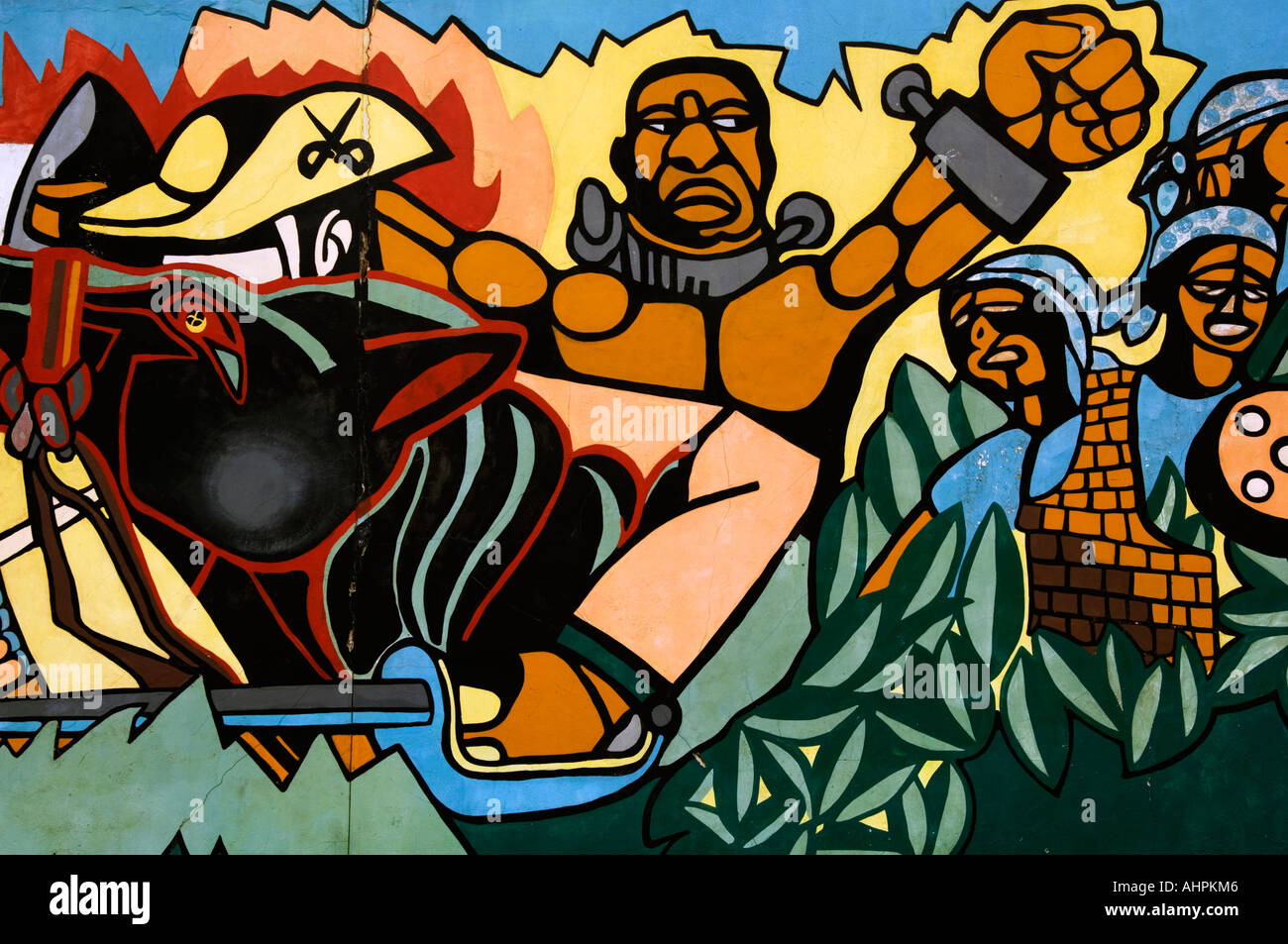 95m long mural near the airport depicting the civil war, Maputo ...