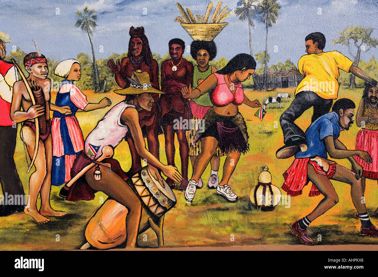mural depicting racial diversity, Windhoek, Namibia Stock Photo - Alamy
