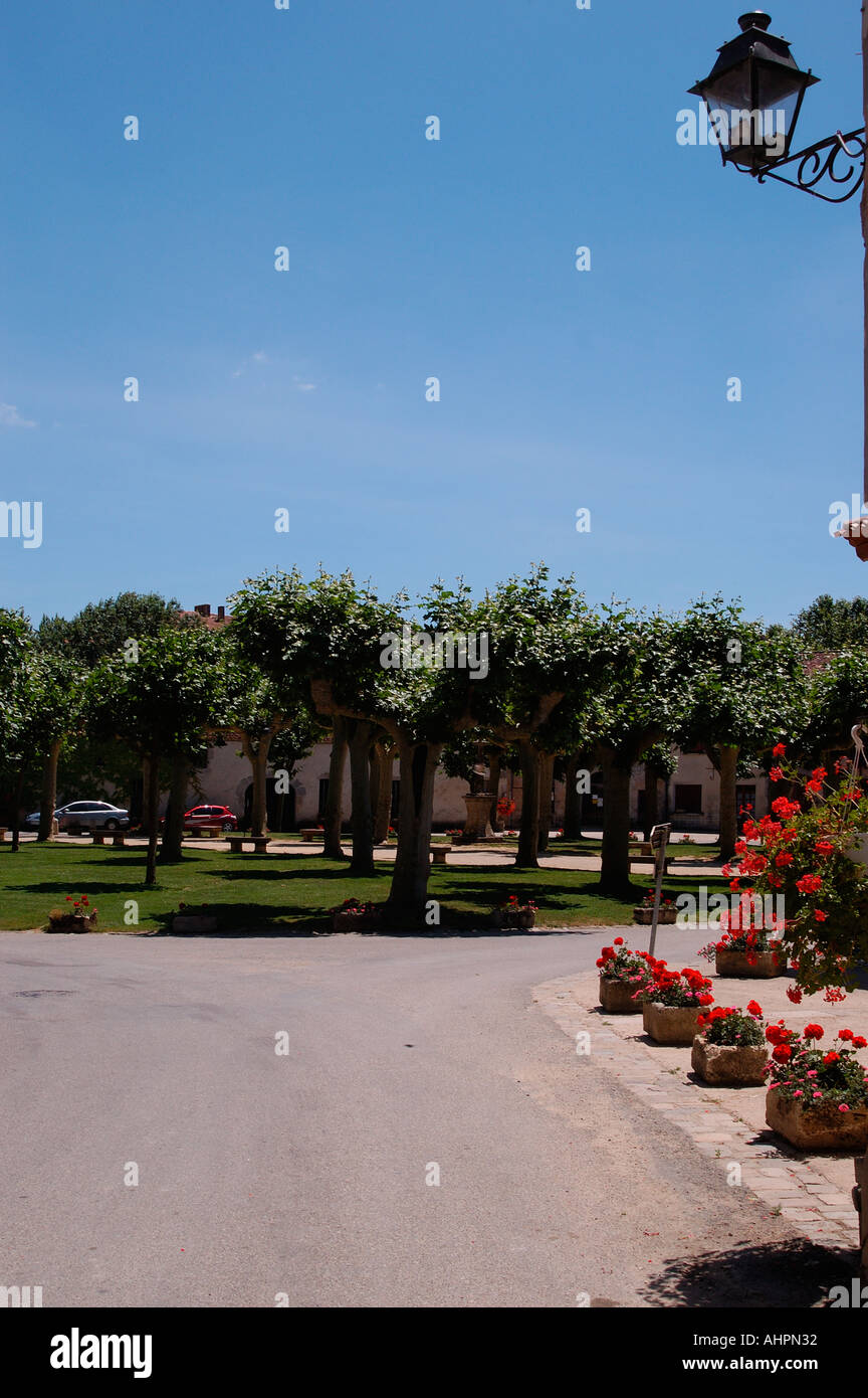 Fources a 14th century Bastide in the Gers France Stock Photo - Alamy