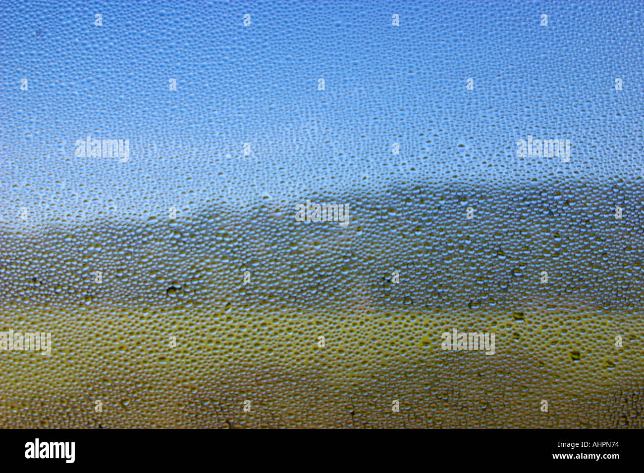 Landscape viewed through water on glass Stock Photo - Alamy