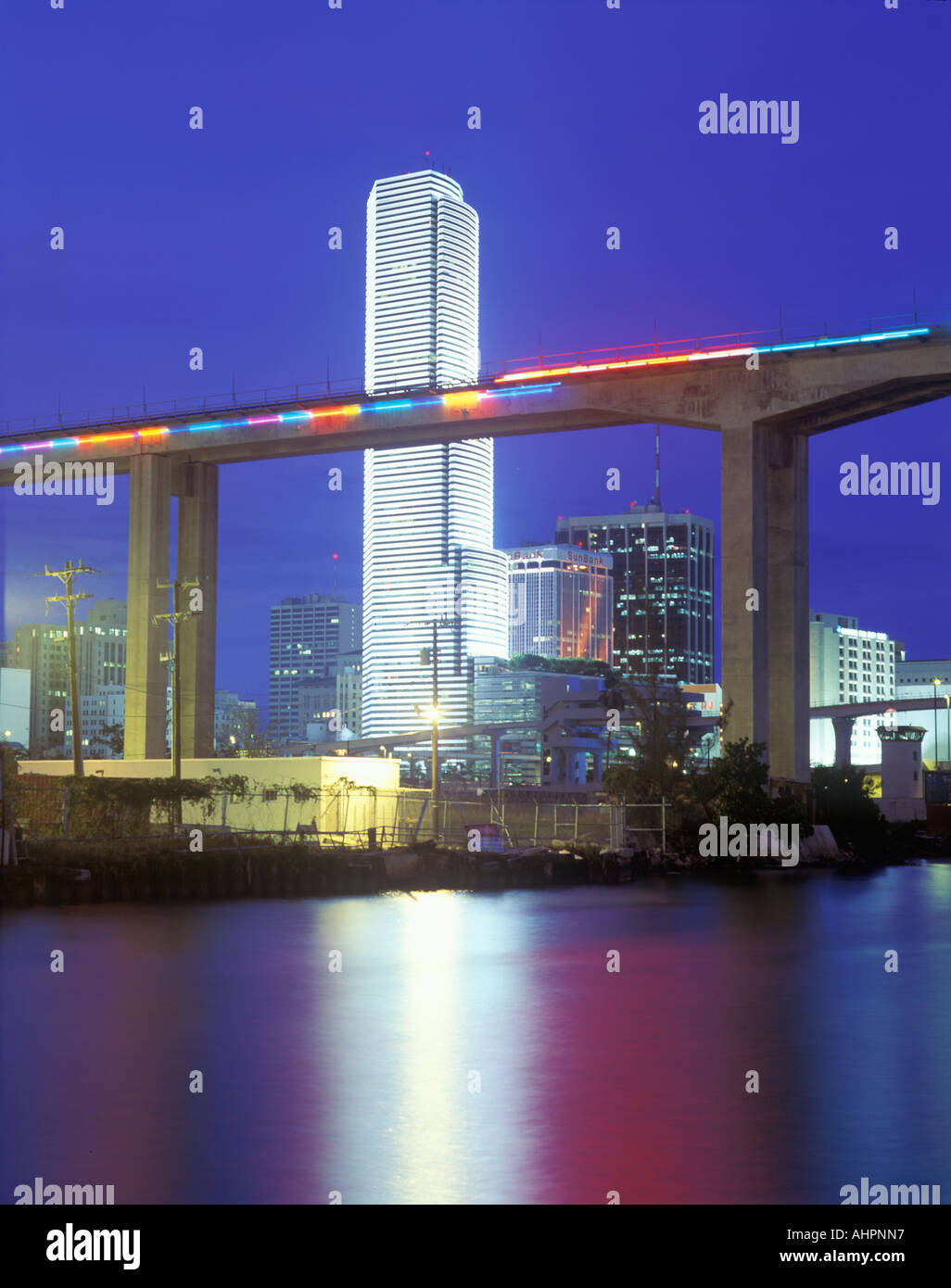 View of Centrust Building and Metroline Rail Miami Florida Stock Photo ...