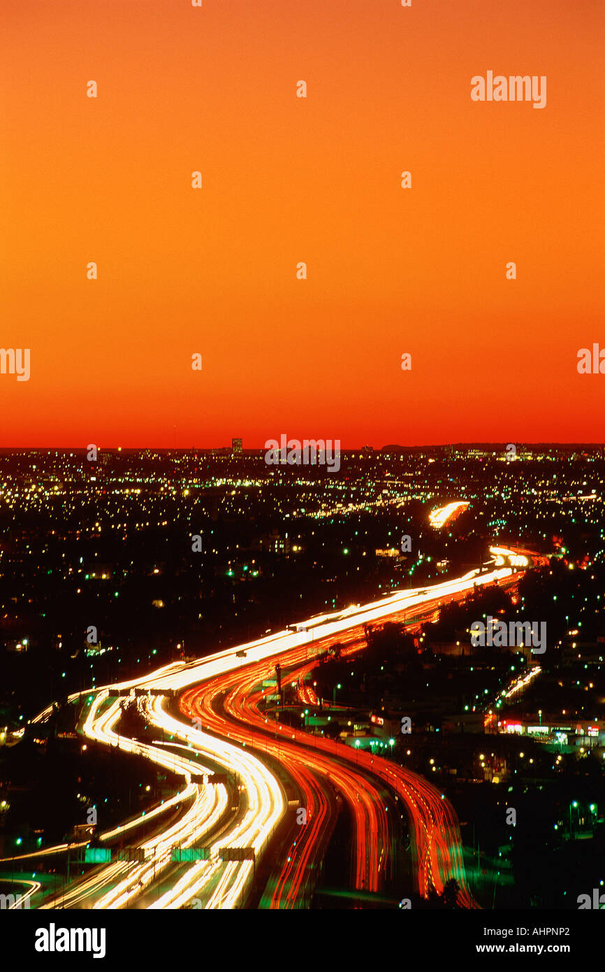 Harbor Freeway at night Los Angeles California Stock Photo - Alamy