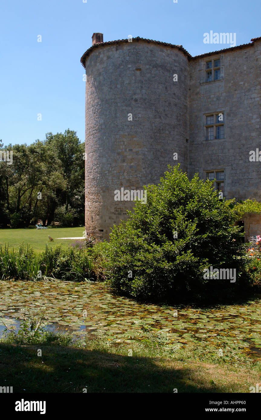 Fources a 14th century Bastide in the Gers France Stock Photo - Alamy