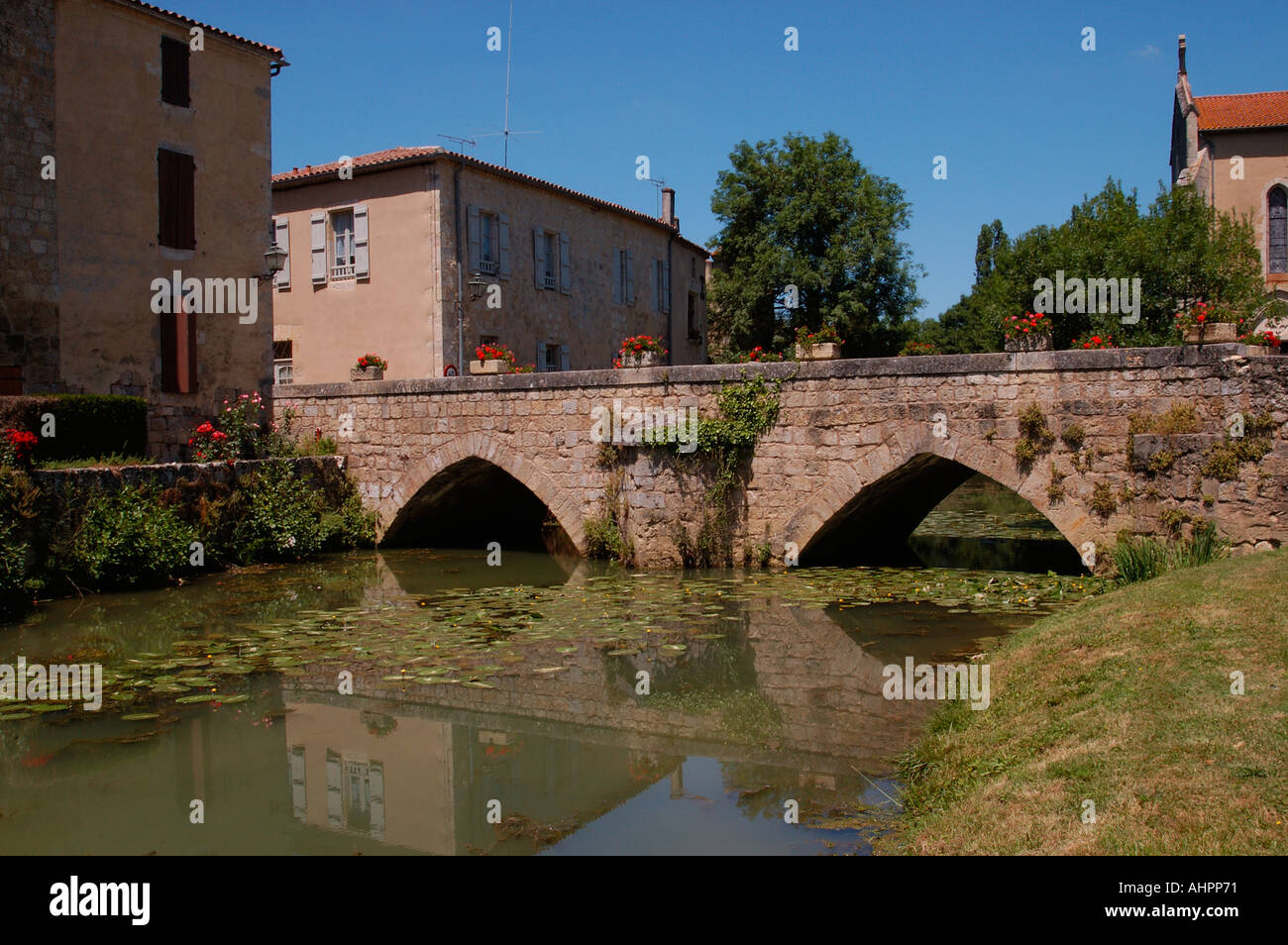 Fources a 14th century Bastide in the Gers France Stock Photo - Alamy