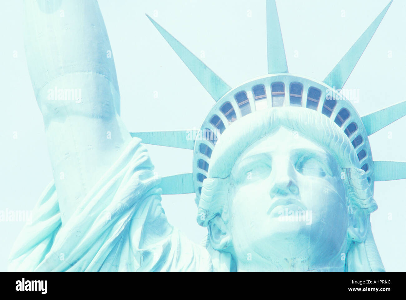 Close up of head and arm of the Statue of Liberty Stock Photo - Alamy